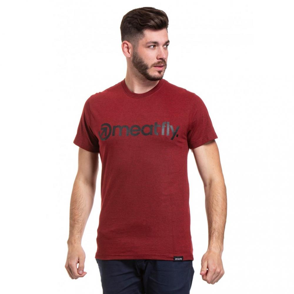 Pánské Tričko Meatfly Logo 2020 - E - Heather Dark Red | Real-Deal.cz